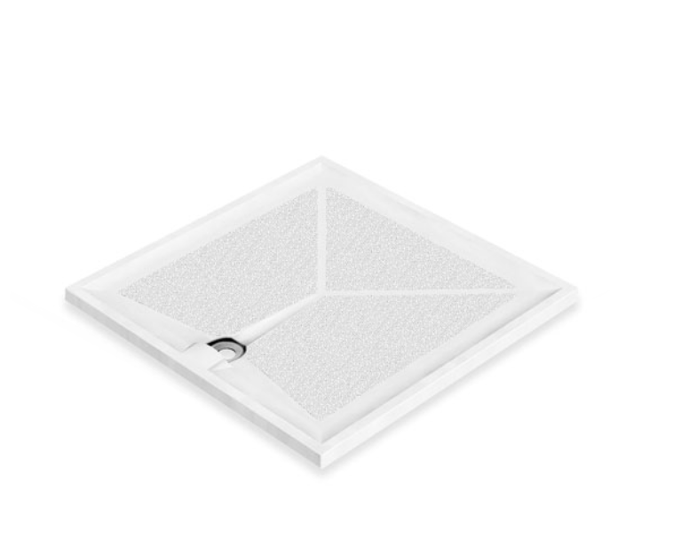 AKW Braddan 800x800mm Level Access Shower Tray & Gravity Waste (16522W ...