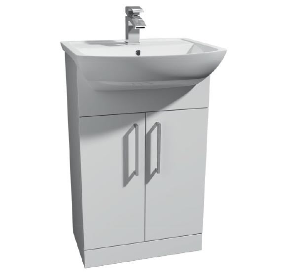 Kartell K-VIT Pure 550mm Cabinet with 1 Tap Hole Basin- White (POT268P ...