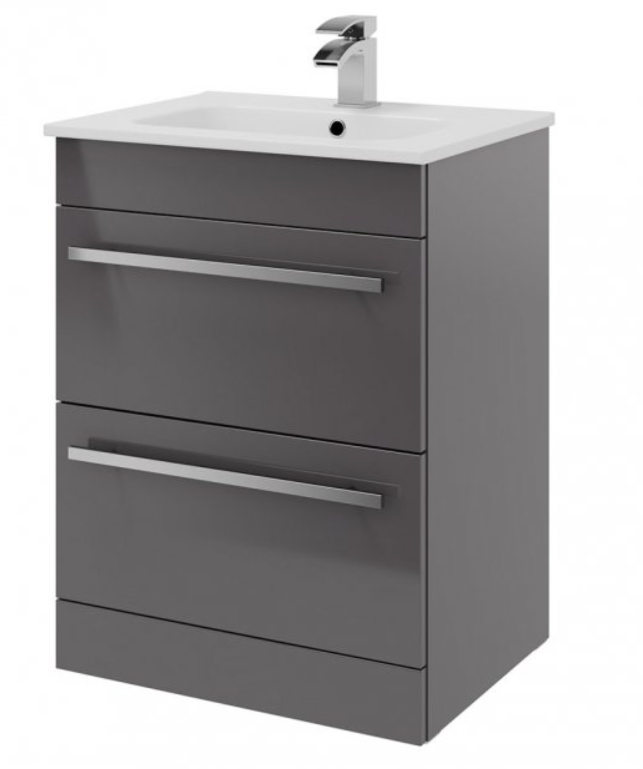 Kartell K-VIT Purity 600mm Floor Standing 2 Drawer Unit With Ceramic B ...