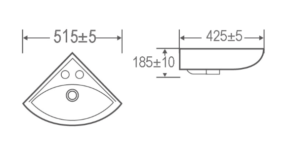 Kartell K-VIT Proton Corner Two Tap Hole Wash Basin (PROCRNBAS2) – Key ...
