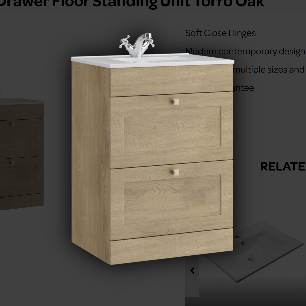 Kartell K-VIT Sanctuary 600mm 2 Drawer Floor Standing Unit With Cerami ...